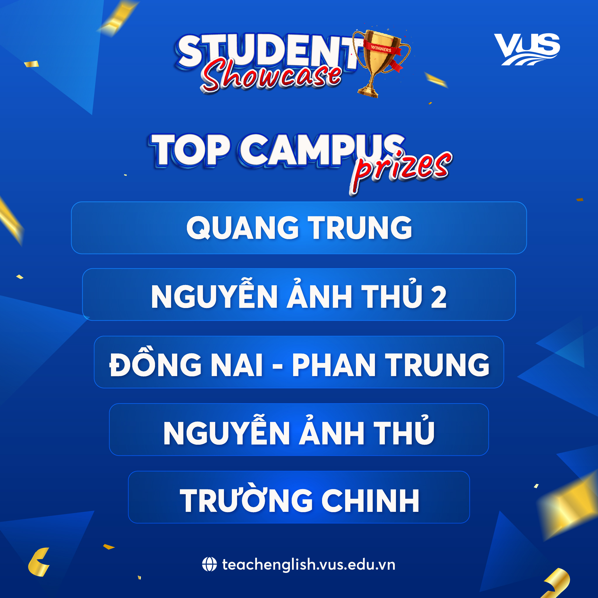 STUDENT SHOWCASE CONTEST: WINNER ANNOUNCEMENTS - VUS